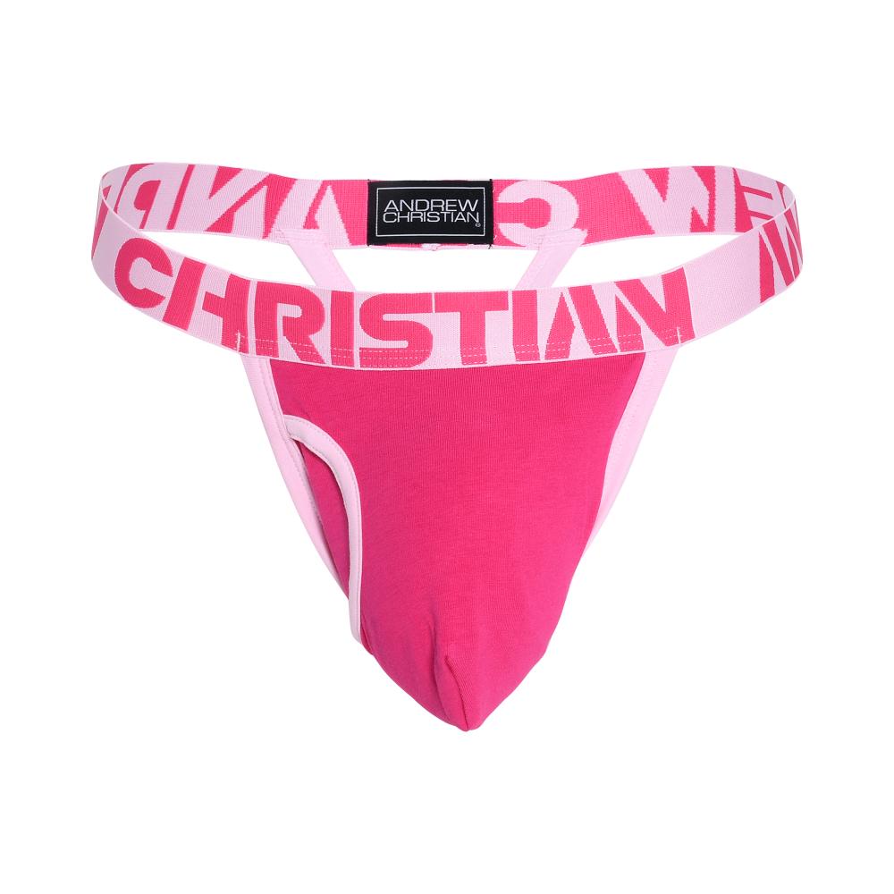 Andrew Christian Fly Y-Back Thong w/ ALMOST NAKED® Fuchsia – Gunderwear