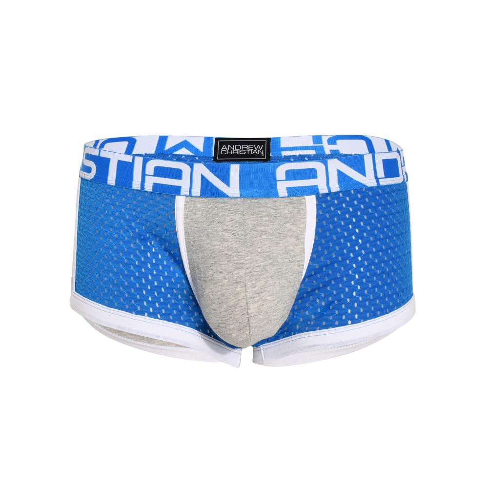 Andrew Christian SHOW-IT® Sports Mesh Boxer Heather/Blue – Gunderwear
