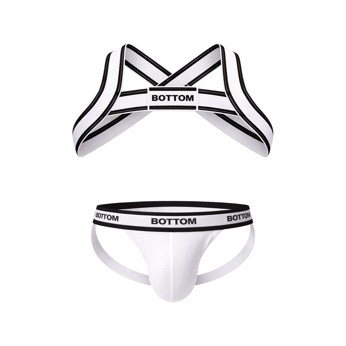 Barcode Berlin BOTTOM Multipack 1x Jockstrap White + 1x Harness White ...