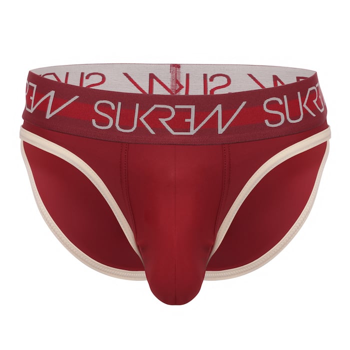 SUKREW Classic Brief Burgundy/Cream – Gunderwear